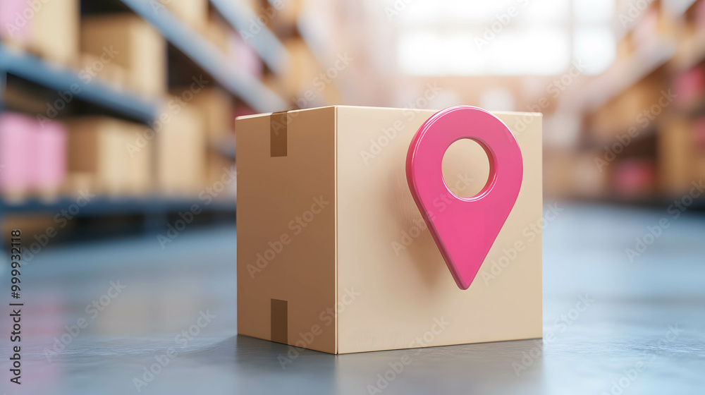 A pin icon marking the locations of storage warehouses and distribution ...