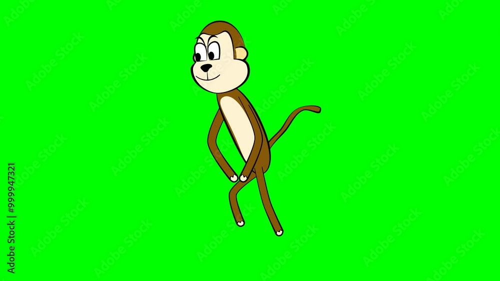 2d animated character of Angry monkey or chimpanzee fighting, tail ...
