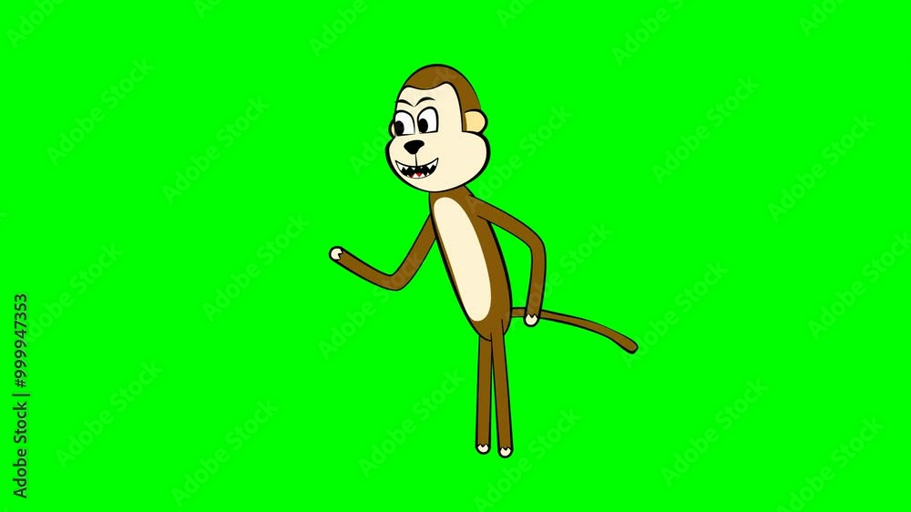 2d animated character of Angry monkey or chimpanzee fighting, tail ...