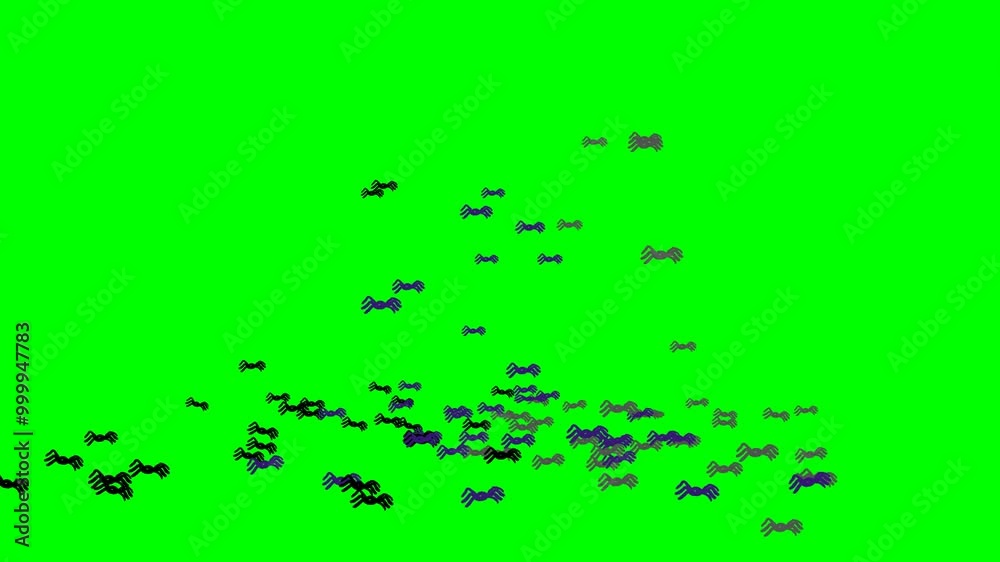 2d animated character of coming down bunch crabs wall or hill with ...