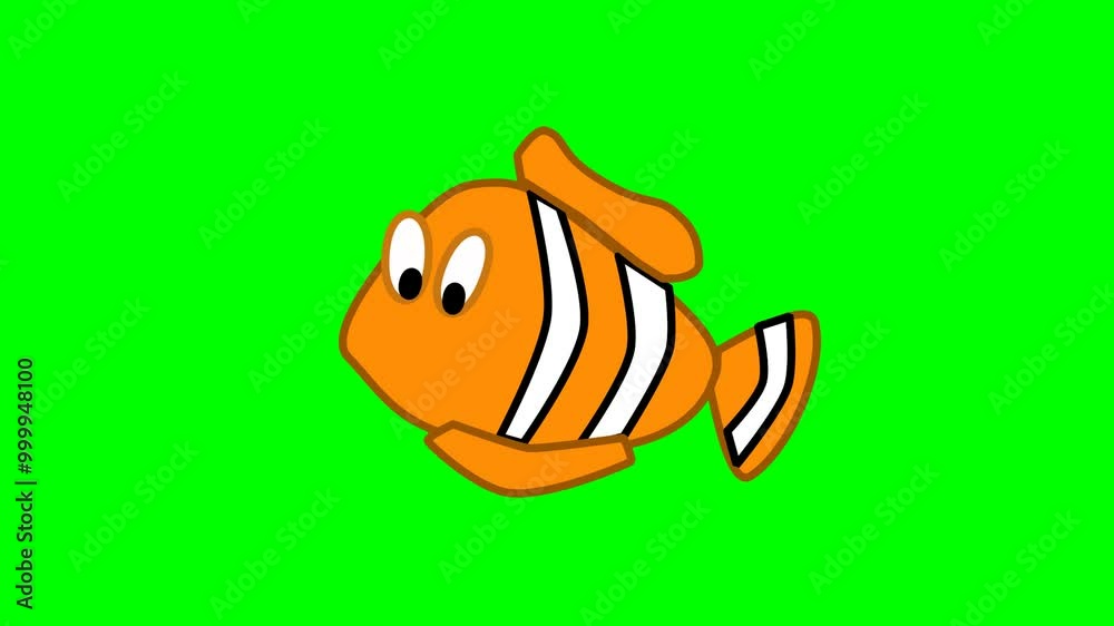 2d animated character of Finding Nemo animation, swimming and flapping ...