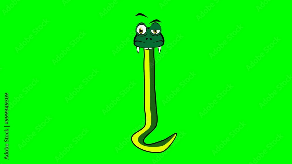 2d animated character of Blinking and pretending to be a green yellow ...