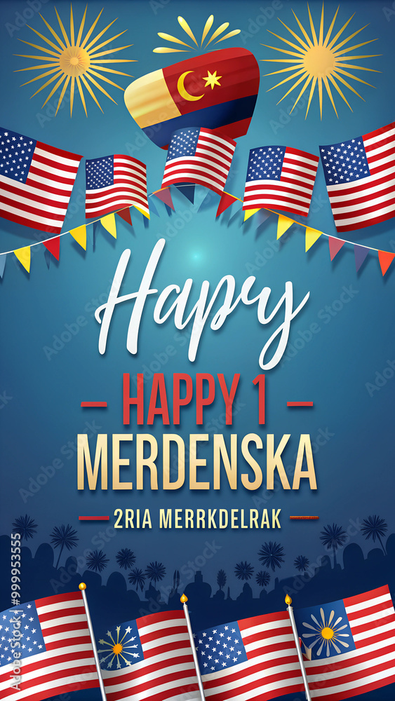 Malaysia Day, Hari Merdeka, Traditional Attire and Flag Design with ...