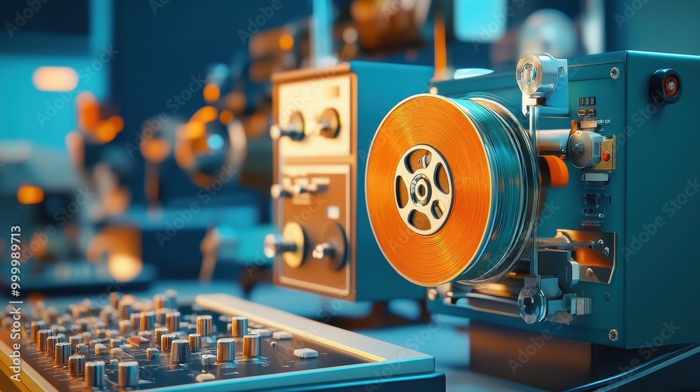 Old-fashioned reel-to-reel tape recorder from the 1960s, Vintage ...