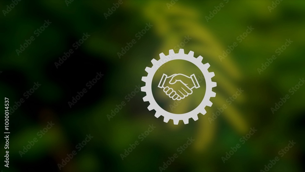 Eco green background. Eco-friendly icons. Banner design with gears with ...