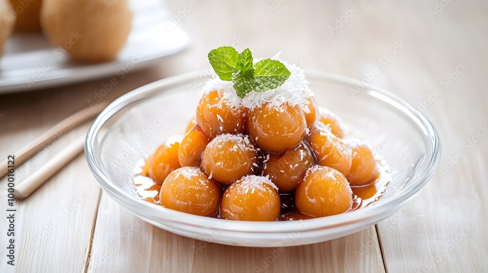 Tub Tim Grob Thai Water Chestnuts in Coconut Syrup - Ultra Realistic ...