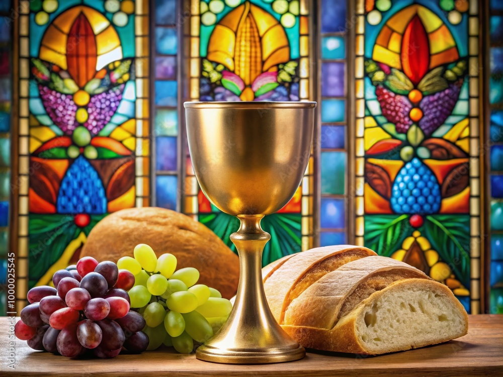 Elegant Communion Clipart Collection Featuring Chalice, Bread, and ...