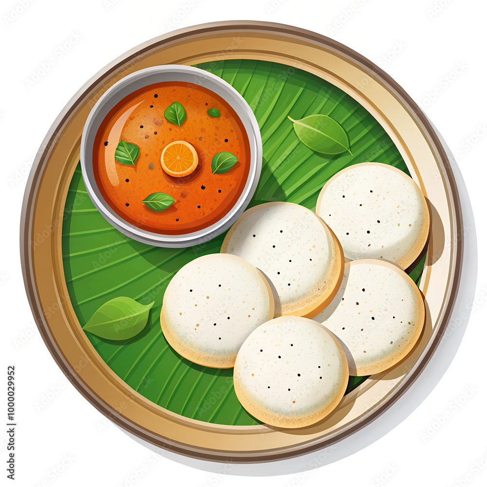 Idli Sambar and Chutney Vector Illustration – Perfect for Restaurant ...