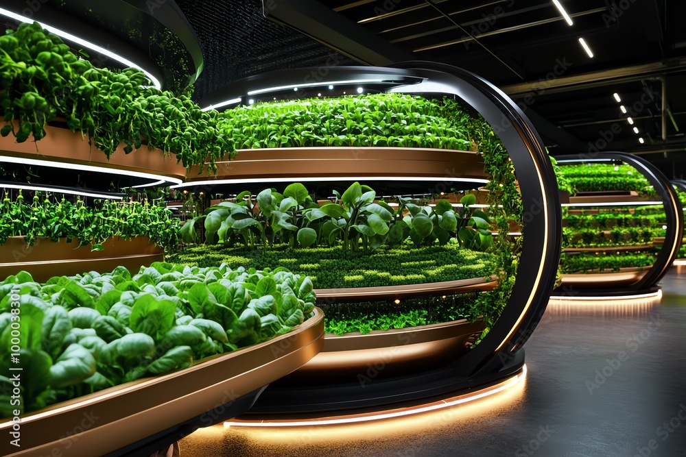 3D digital rendering of a vertical farm, allowing users to explore how ...