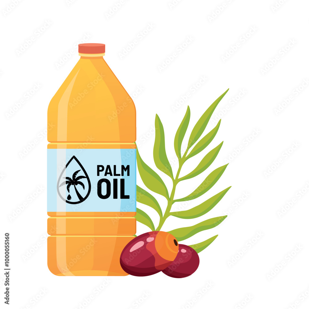 Palm oil and Palm oil Free labels concept. Silhouette of a tropical ...