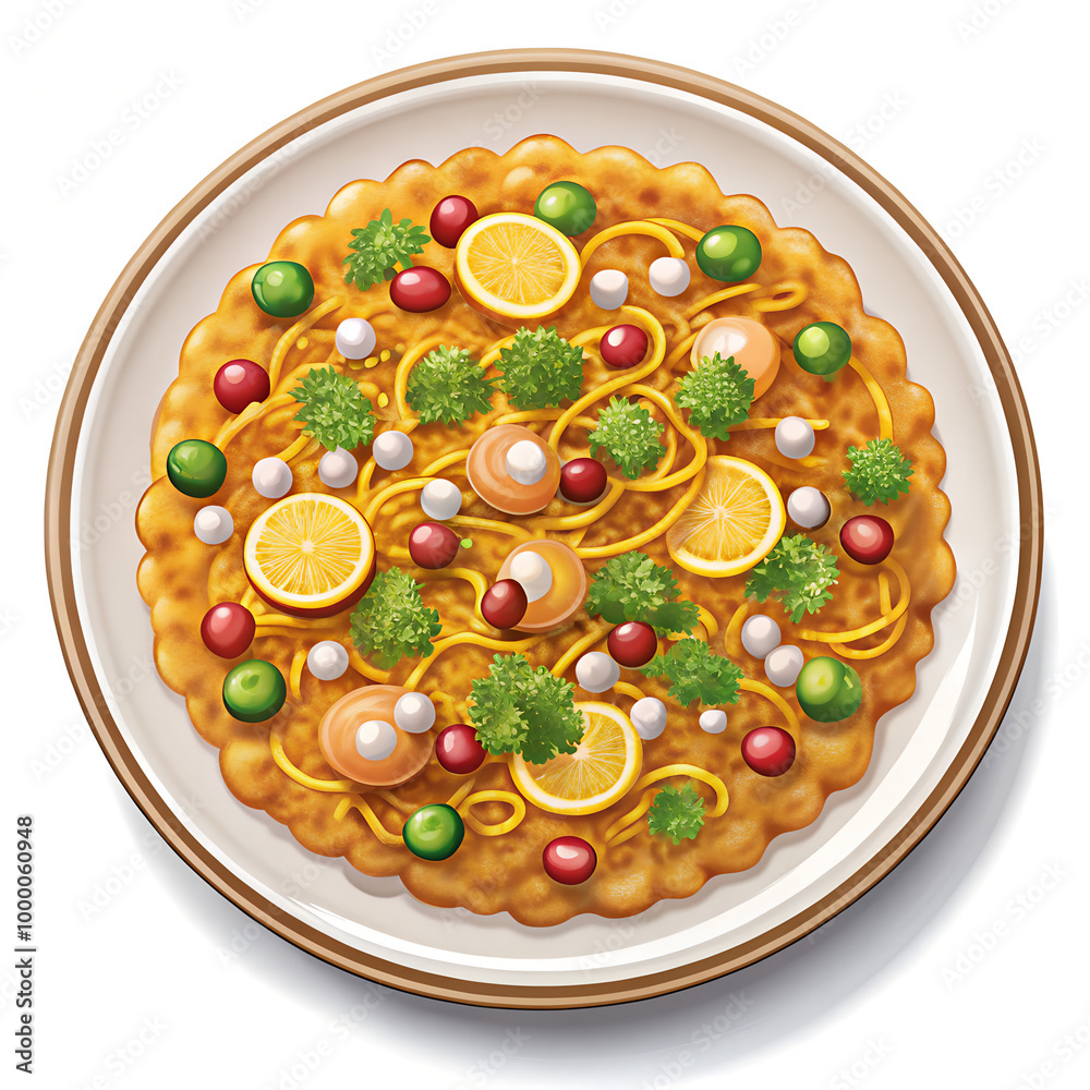 Vibrant Vector Illustration of Ragda Pattice: Celebrating the Rich ...