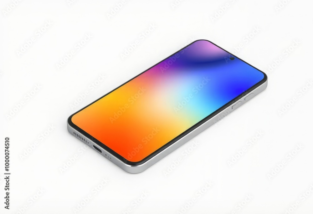 Mobile phone with a flat touchscreen display sleek and modern de Stock ...