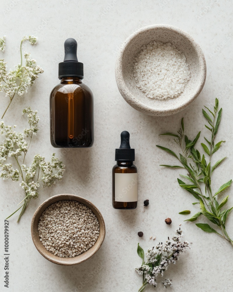 Organic skincare products made with fermented ingredients such as ...