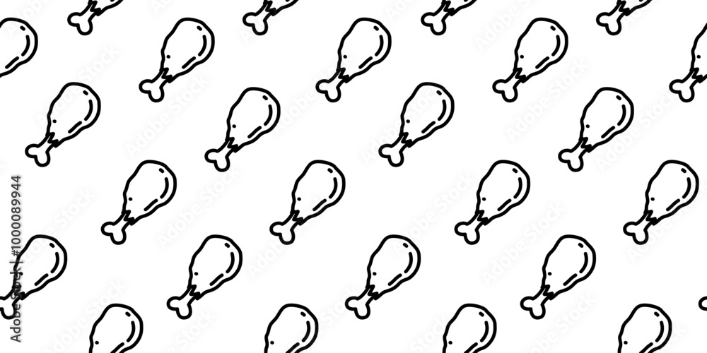 fried chicken seamless pattern background. doodle fried chicken pattern ...