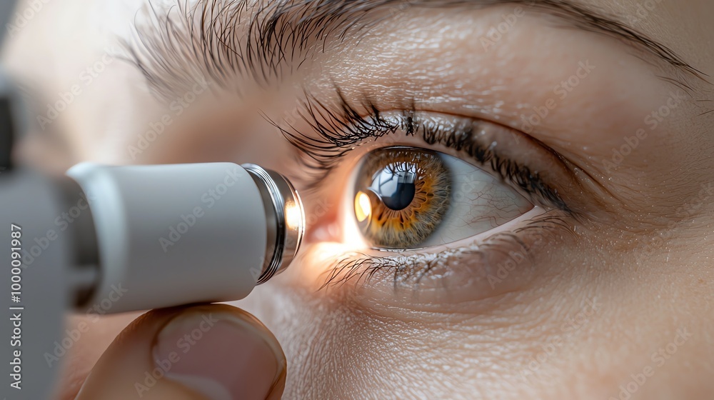 4 Doctor s hand holding a small flashlight to check a patient s eyes ...