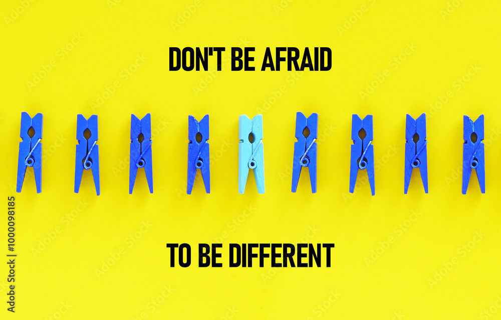 Don't Be Afraid To Be Different. Motivational quote is shown using the ...