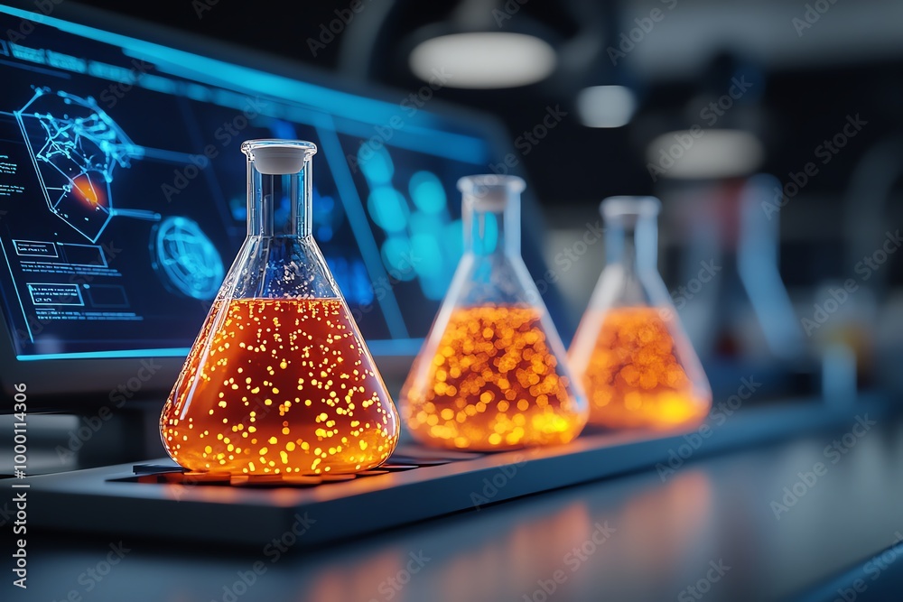 Fantasy science lab with magical teaching materials, where beakers ...