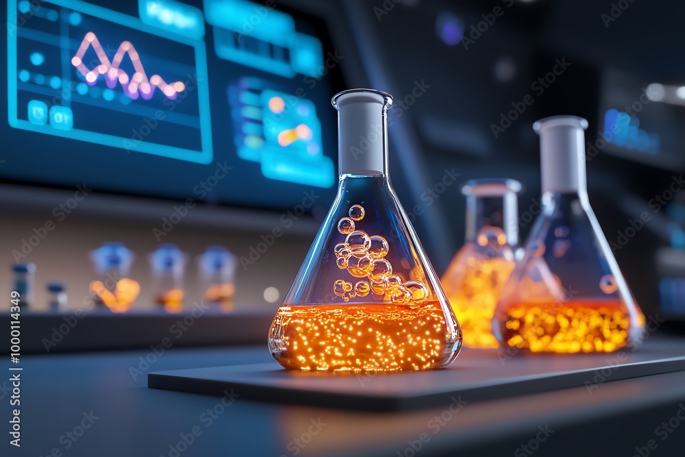 Fantasy science lab with magical teaching materials, where beakers ...