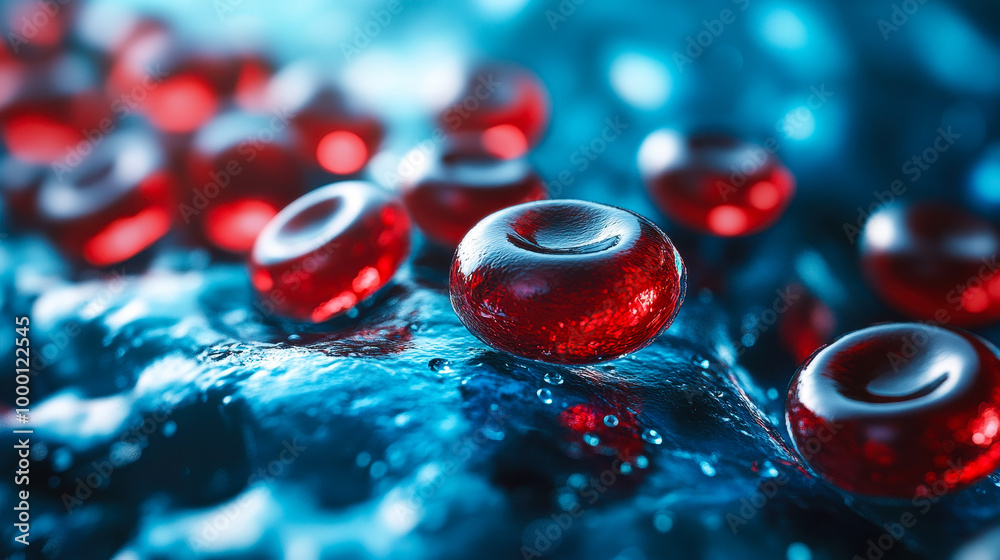 Microscopic View of Red Blood Cells Illustrating Anemia and Deficiency ...