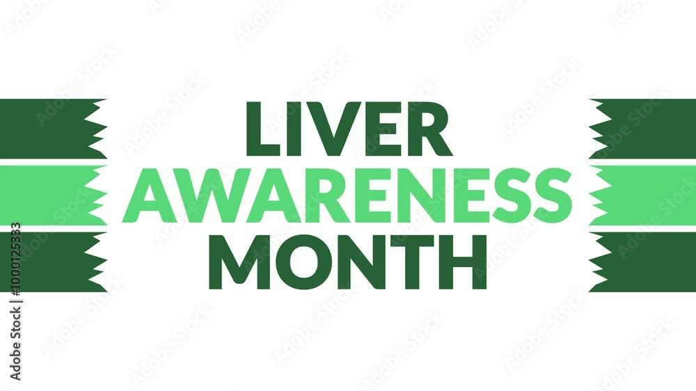 Liver Awareness Month In and Out text from split line animation on a ...
