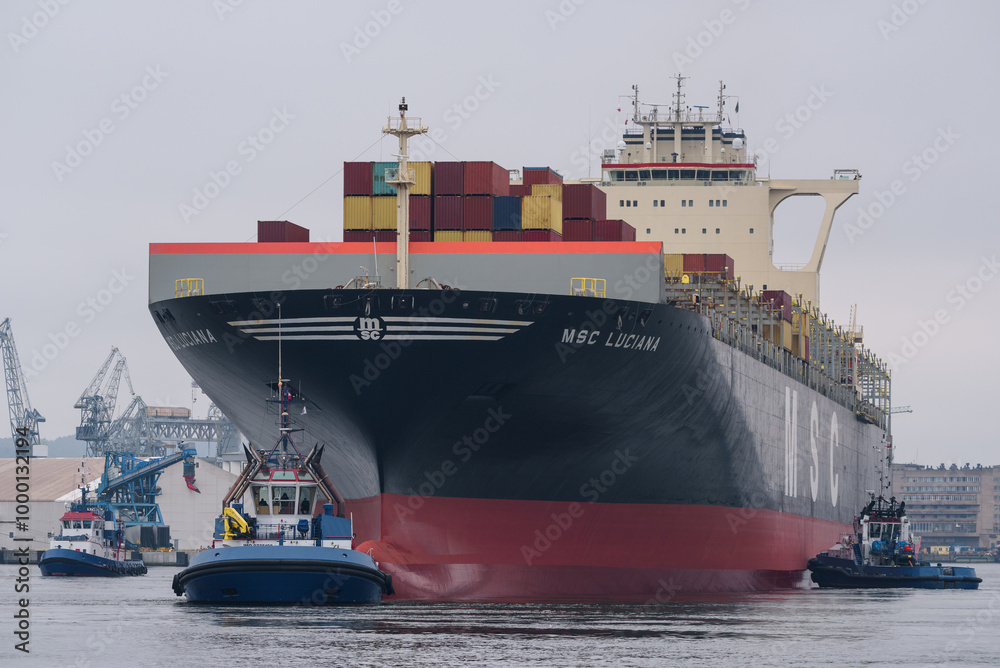 GDYNIA, POMERANIAN REGION - POLAND - MARCH 13, 2024: MARITIME TRANSPORT ...