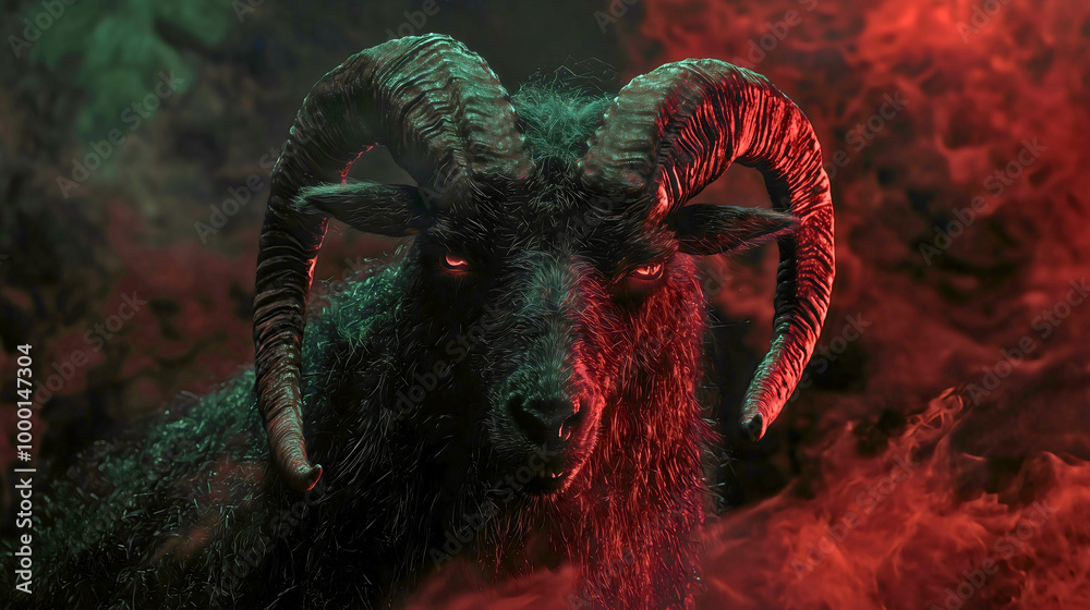 The beast from the earth, with two horns like a lamb, speaking like a ...