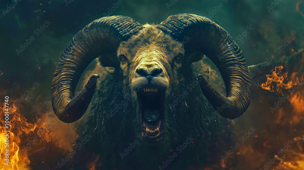 The beast from the earth, with two horns like a lamb, speaking like a ...