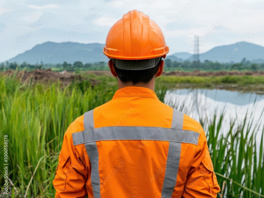 Civil engineer leading a project to restore wetlands for natural flood ...