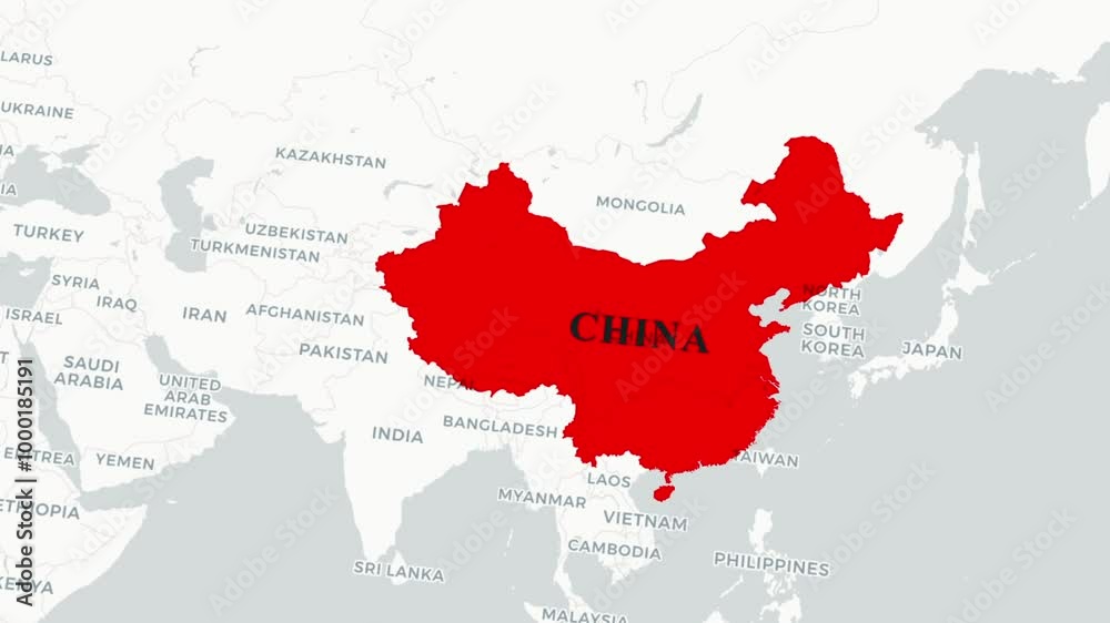 Political map of China. Map of China with borders. Stock Video | Adobe ...