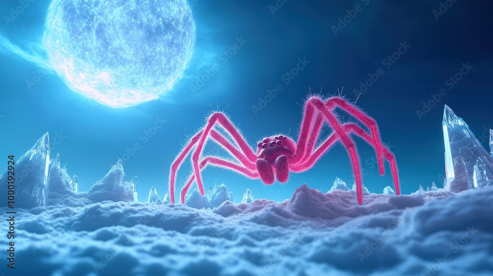 Photo & Art Print A giant, metallic spider, its legs formed from ...