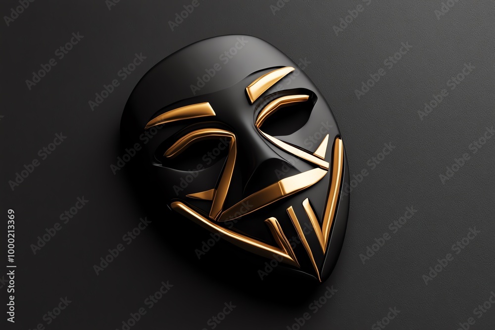 Minimalist hacker mask icon, using simple geometric shapes to represent ...