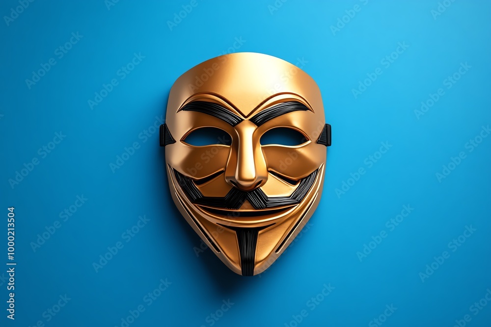 Minimalist hacker mask icon, using simple geometric shapes to represent ...