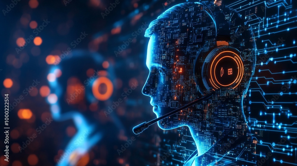 Online tech support with a circuit board background, representing ...