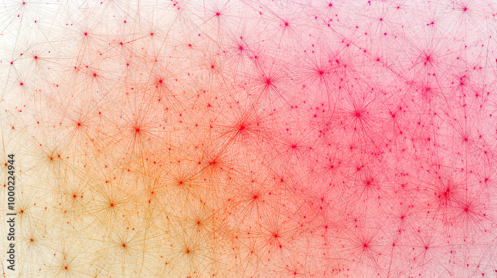 Abstract network visualization with interconnected nodes in shades of ...