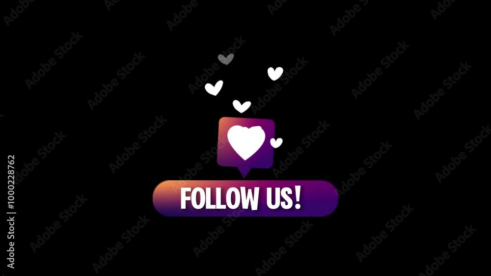 Follow us text animation with motion graphic clip template. HD ...