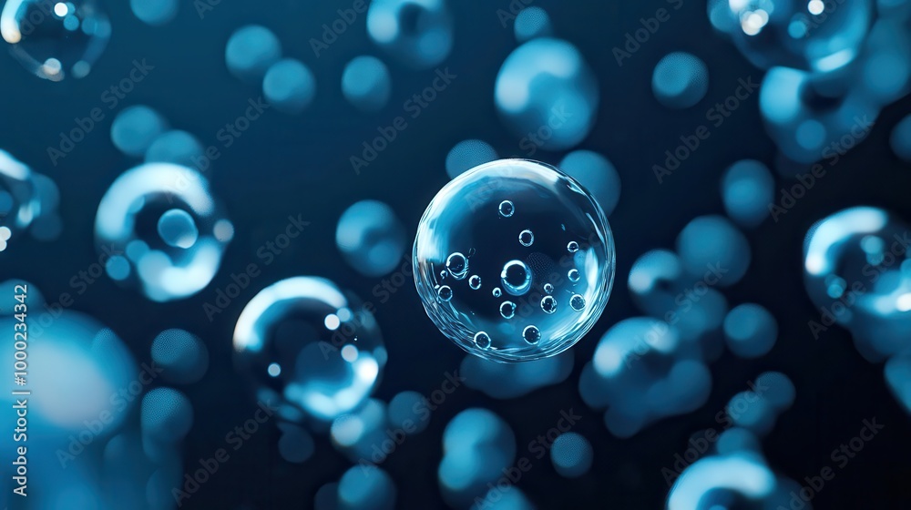 Microscopic view of nanoparticles used in water purification, a ...