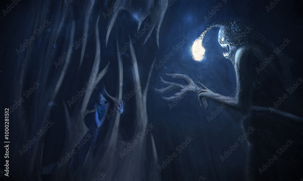 Mermaid Imprisoned in Underwater Jail Guarded by Anglerfish with ...