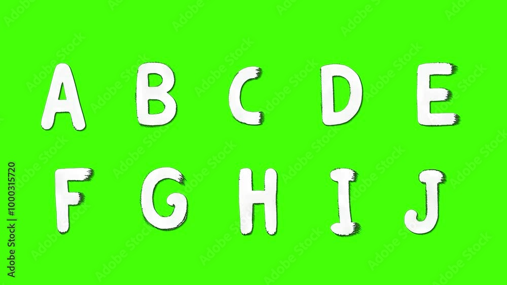 Set of animated characters of Latin English letters, alphabet in ...