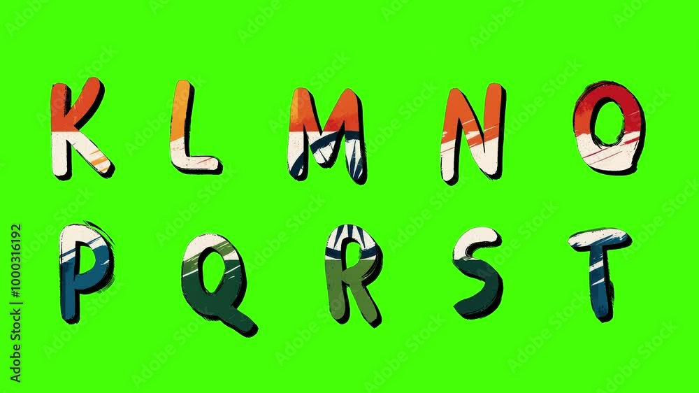 Set of animated characters of Latin English letters, alphabet in ...
