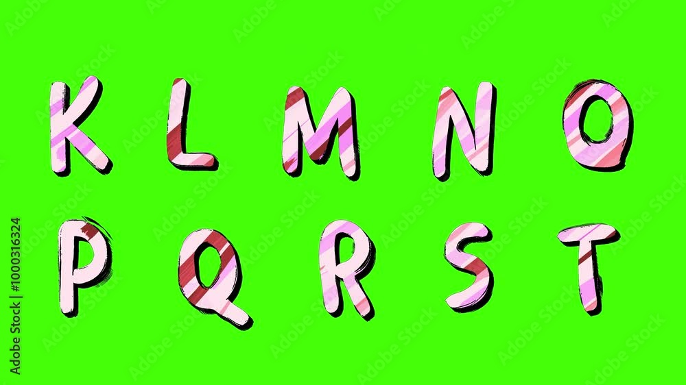 Set of animated characters of Latin English letters, alphabet in ...