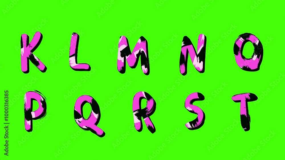 Set of animated characters of Latin English letters, alphabet in ...