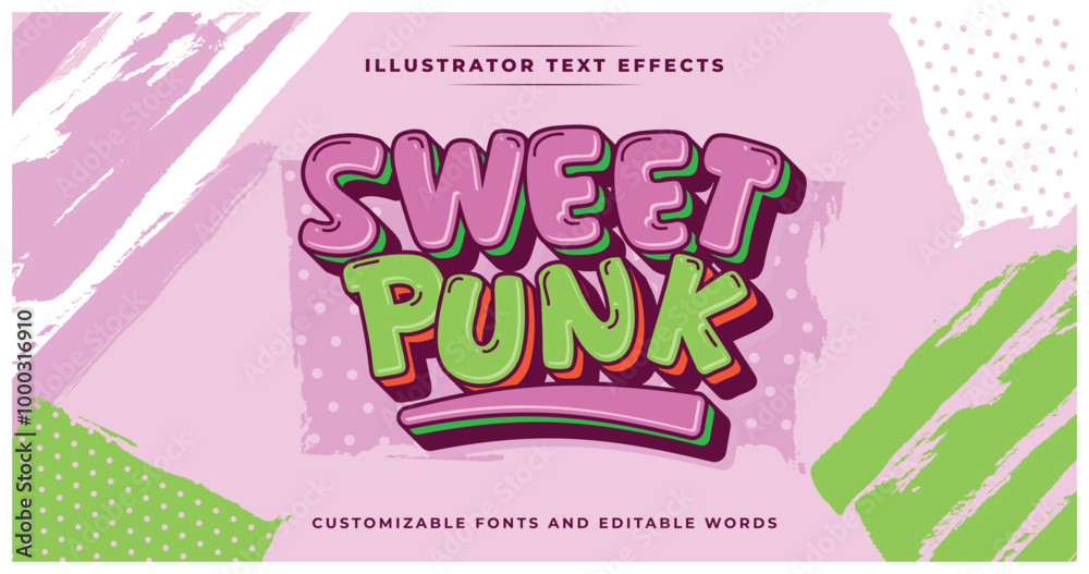 Sweet Punk: A punk-inspired text effect with a sweet twist, combining ...