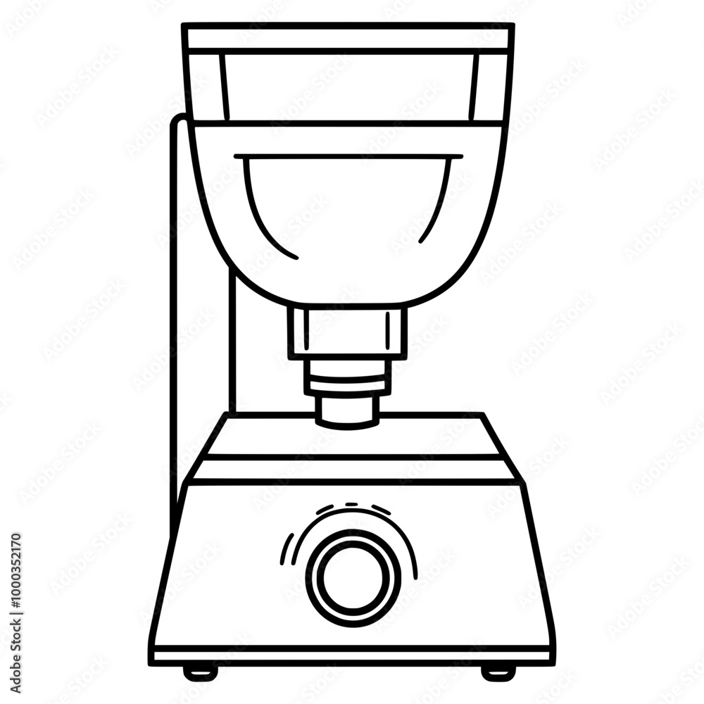Simple line drawing of a mixer on a white background, minimalistic ...