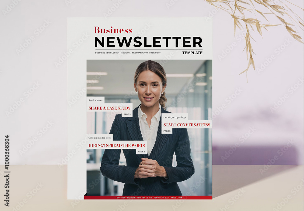 Business Newsletters Brochure Layout Stock Template | Adobe Stock
