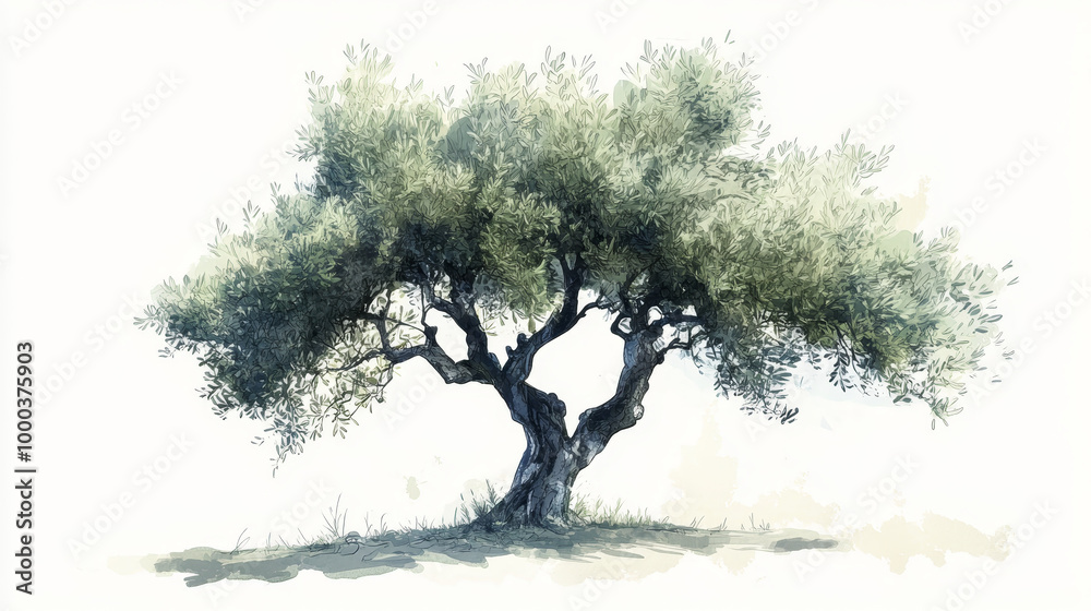 Illustrate an olive tree through the changing seasons, from the lush ...