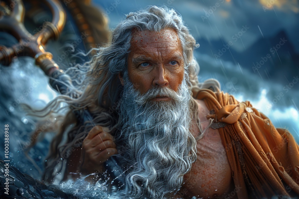 Sea ruler: Poseidon, Neptune the greek god governing the oceans and ...