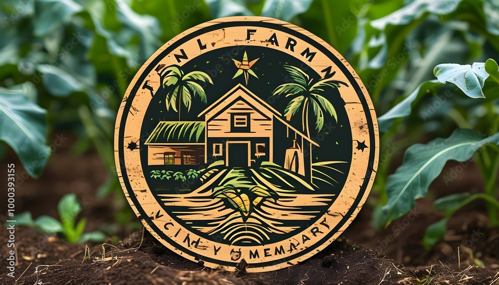 Elegant logo design for a plantation farm estate featuring lush ...