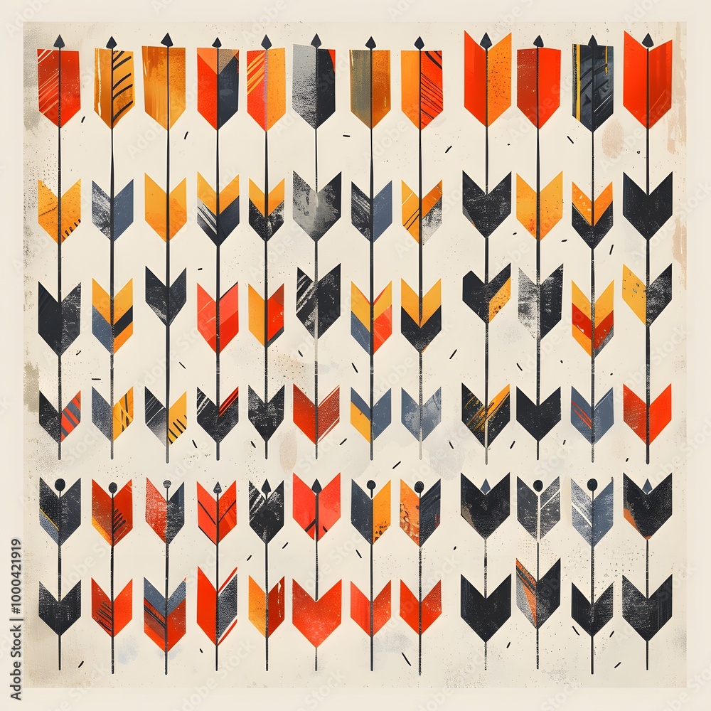 Vibrant collection of intricately designed arrows showcasing a spectrum ...