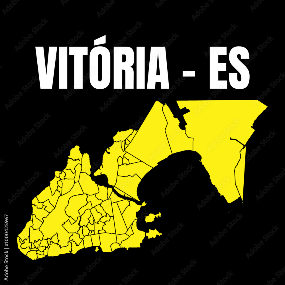 Complete map of the city of Vitória, capital of the state of Espírito ...