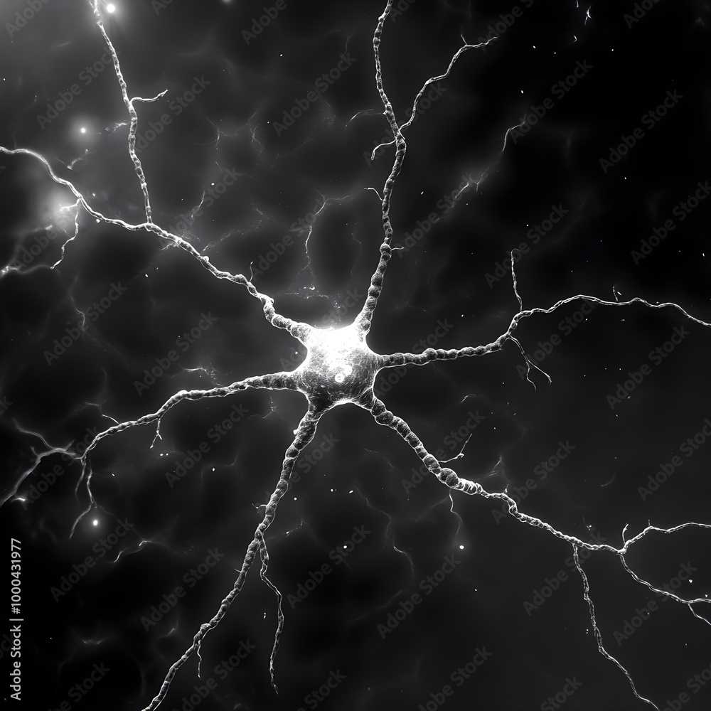 Intricate Anatomy of a Neuron Highlighting Dendrites, Cell Body, and ...